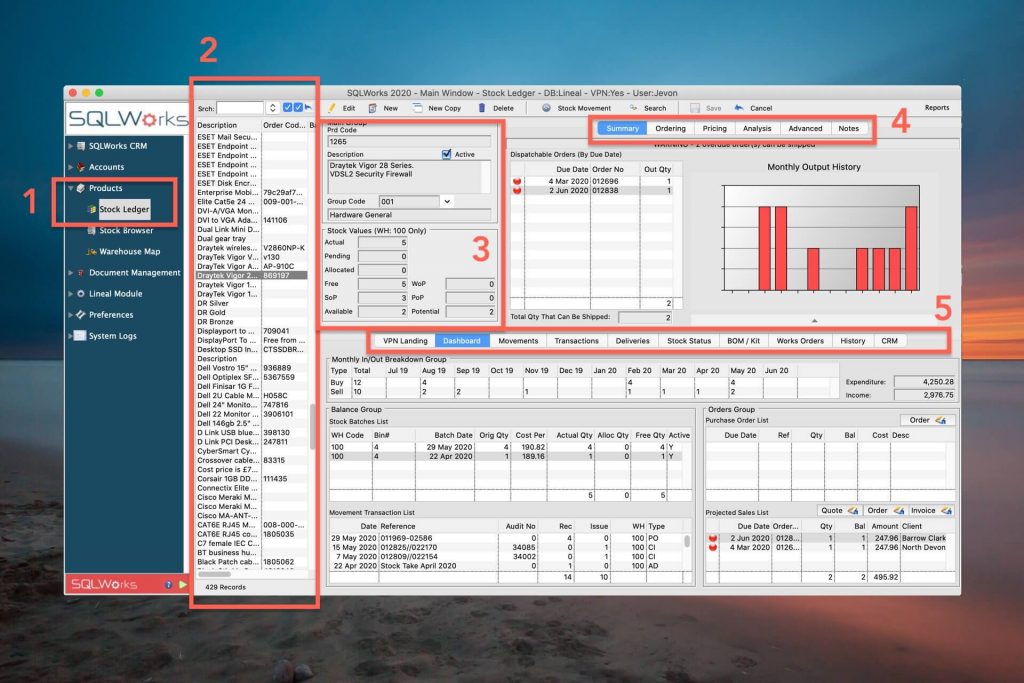 Fact Sheet: Stock Ledger | SQLWorks Business Software
